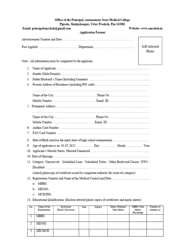 Self Attested Photo | PDF | Doctor Of Medicine