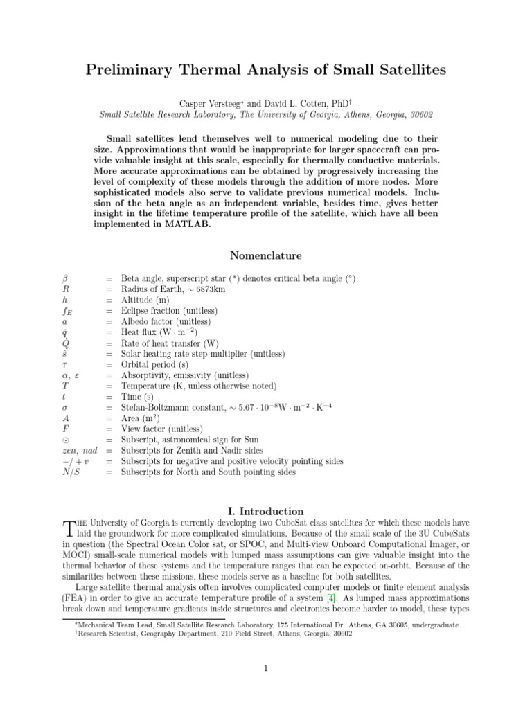 CubeSat Thermal Analysis Insights | PDF | Heat Transfer | Heat