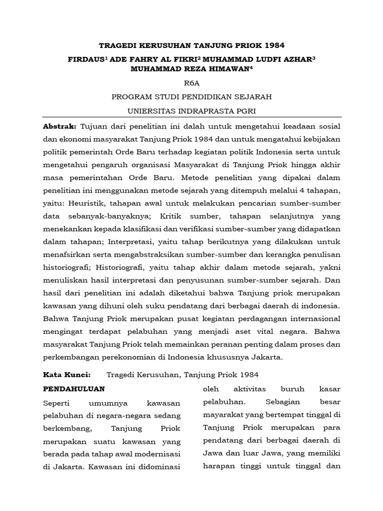 Tragedi Kerusuhan Tanjung Priok 1984 | PDF | Sejarah