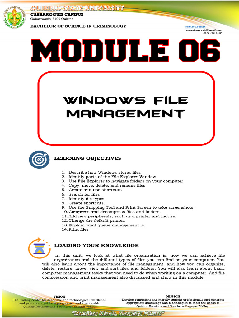 Ge 5it Living in The It Era Module 06 Managing The Files | PDF ...