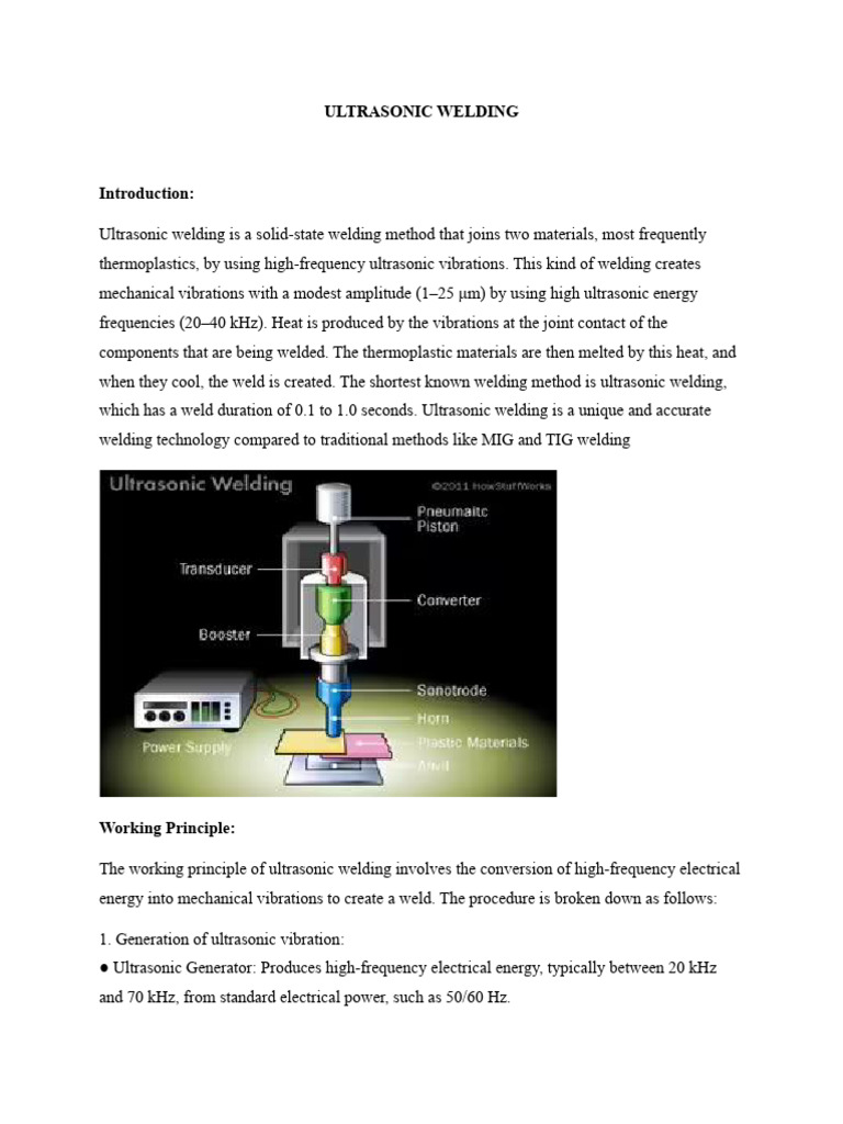 ULTRASONIC WELDING | PDF | Welding | Construction