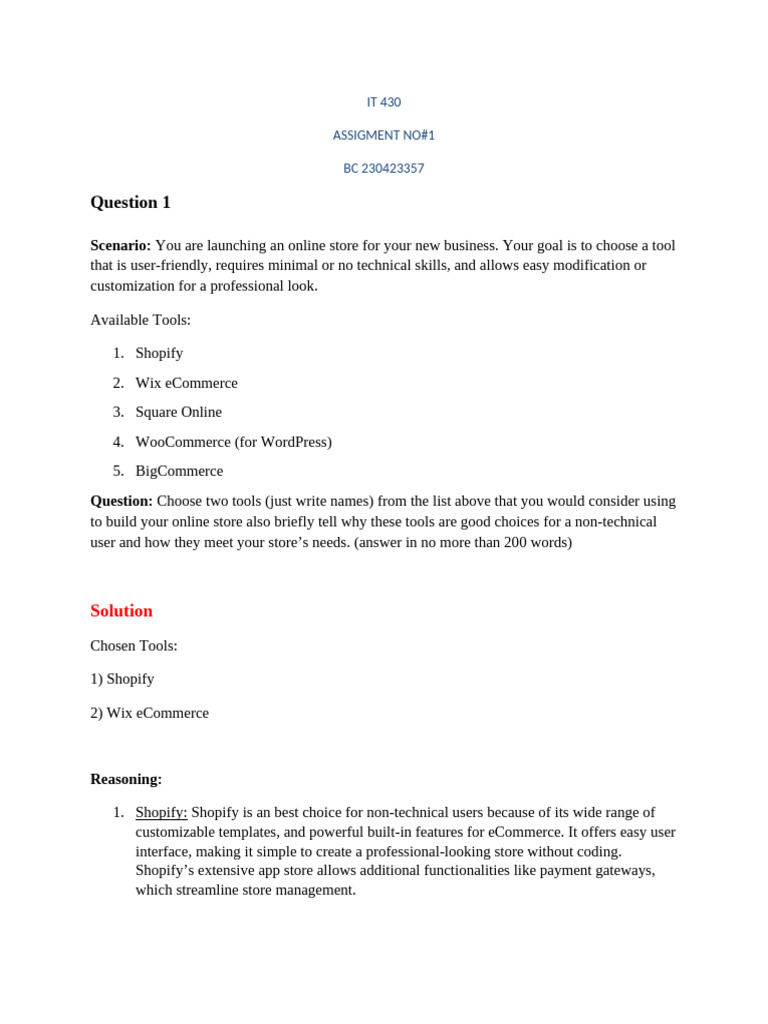 IT 430 ASSIGMENT | PDF | E Commerce | Usability