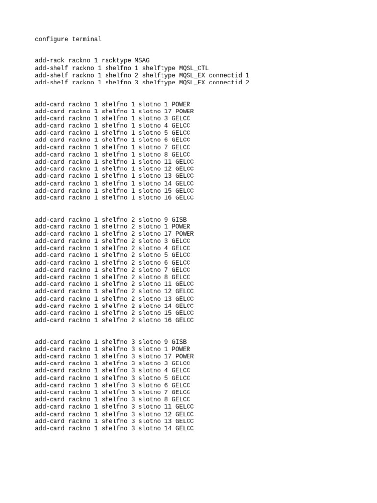 Plantilla de Configuracion MSAG5200 Corralito MSAG5200 GELCC | PDF | Data Transmission ...