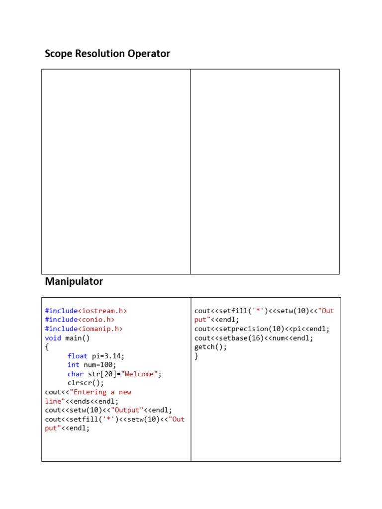 C++ Scope Resolution Operator Examples | PDF | Computers
