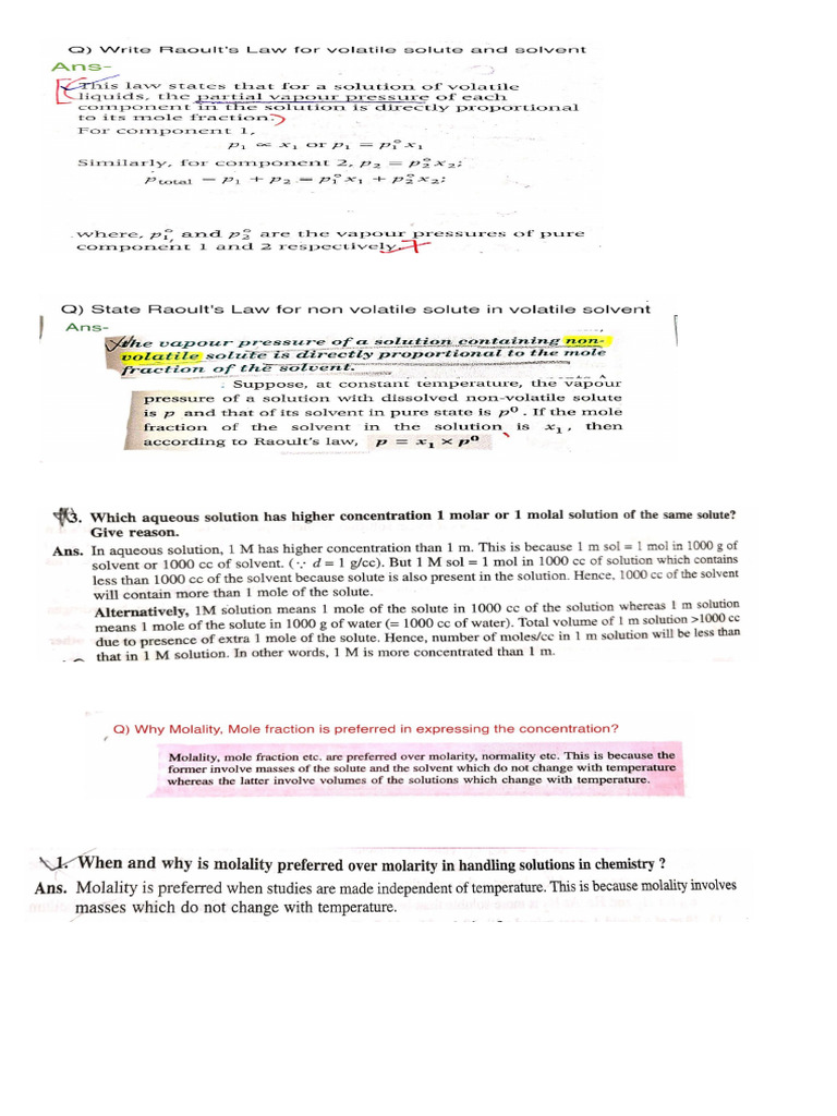 Solutions Class12 | PDF