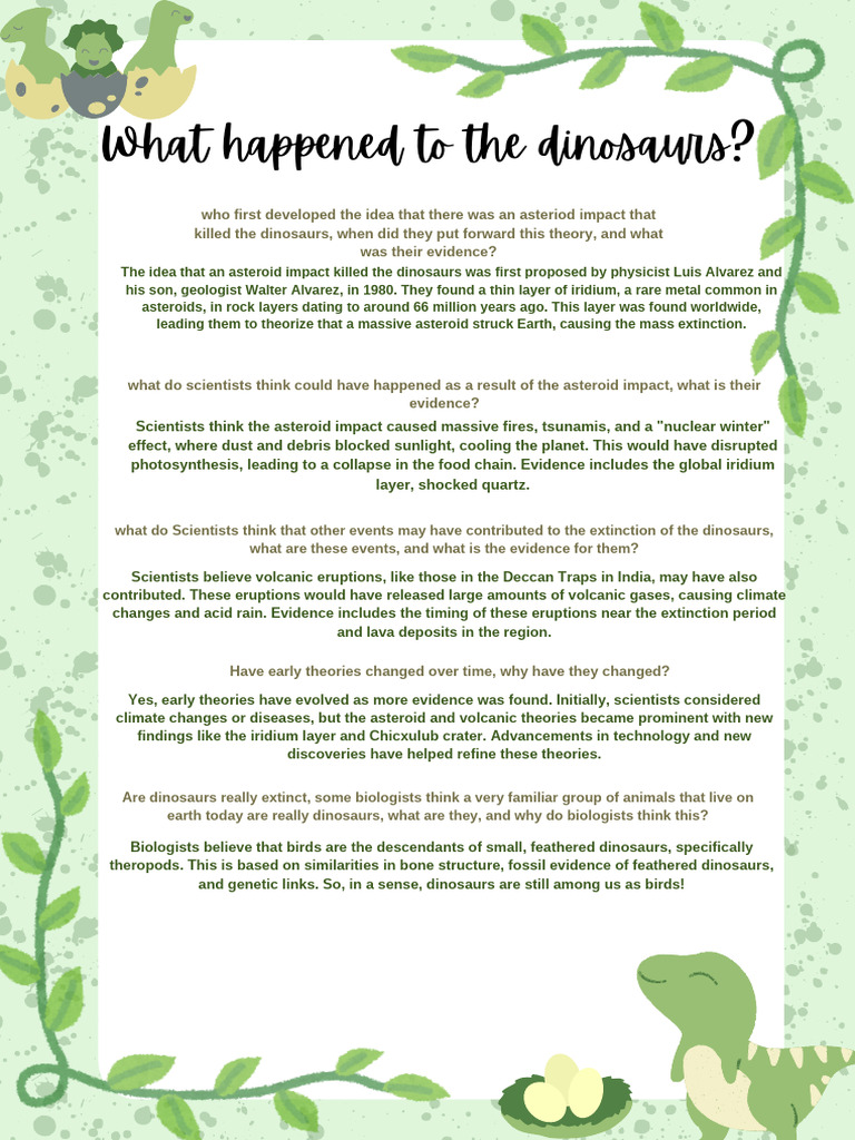 Green Cute Illustration Dino Blank Notes Document A4 | PDF | Dinosaurs ...