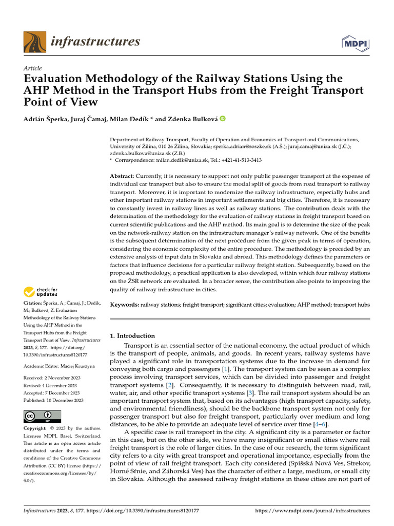 Evaluation Methodology of The Railway Stations | PDF | Transport | Rail ...