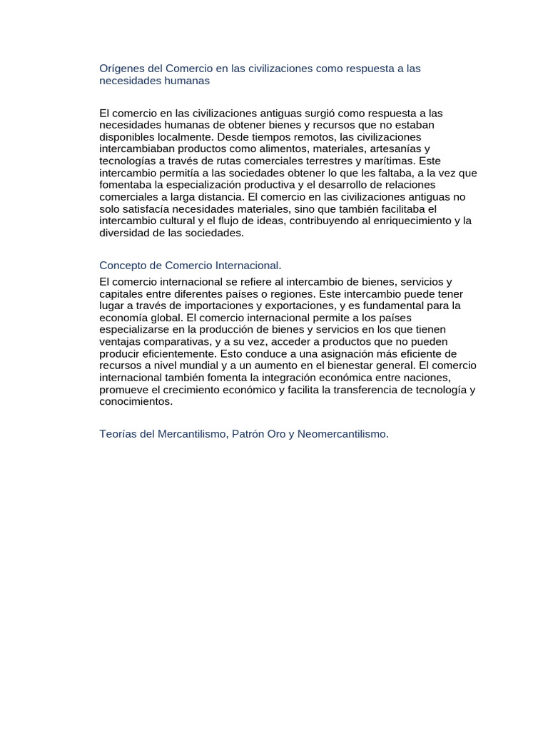 Orígenes del Comercio y su Evolución | PDF
