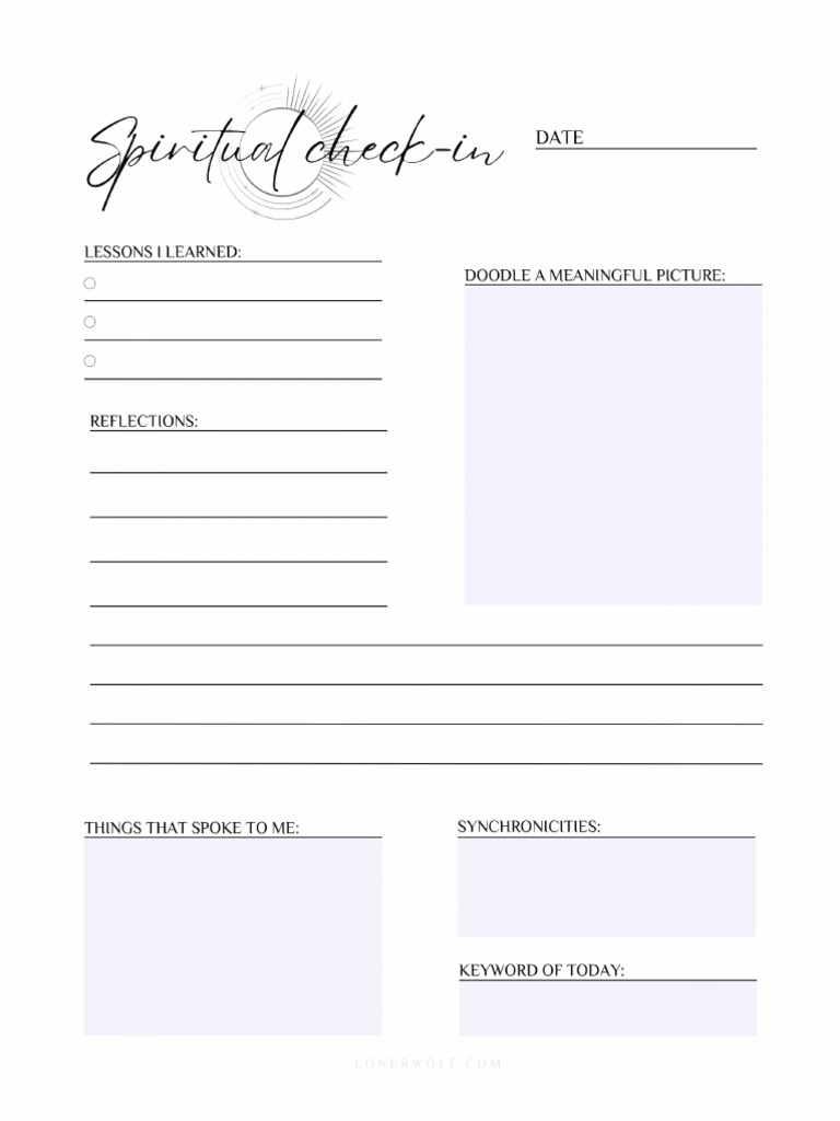 Spiritual Check in Worksheet 2 | PDF