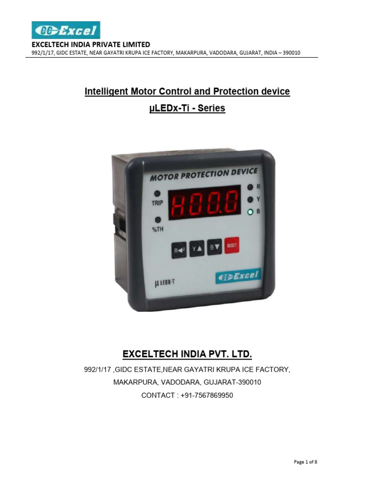 Intelligent Motor Protection Device | PDF | Relay | Programmable Logic Controller
