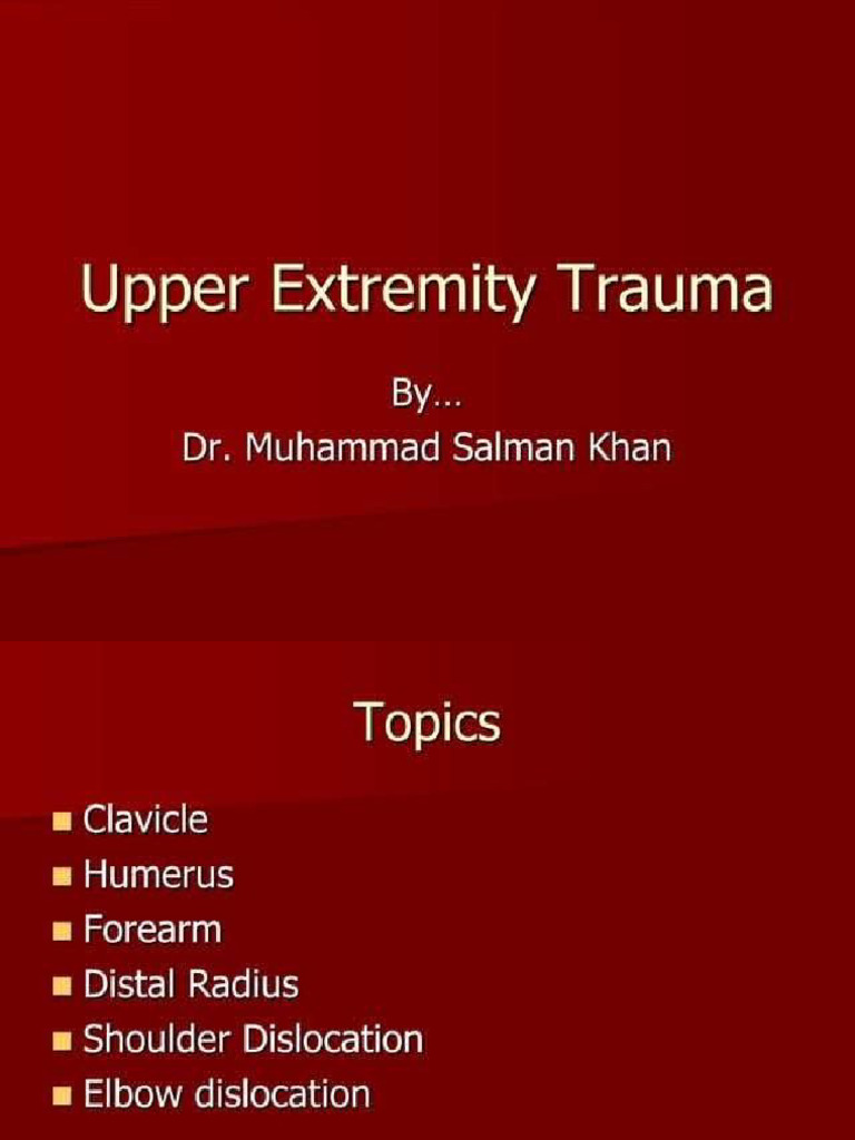 Upper Extremities Trauma | PDF
