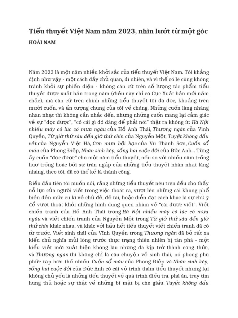 Ti U Thuy T Vi T Nam Năm 2023, Nhìn L TT Mtgóc | PDF