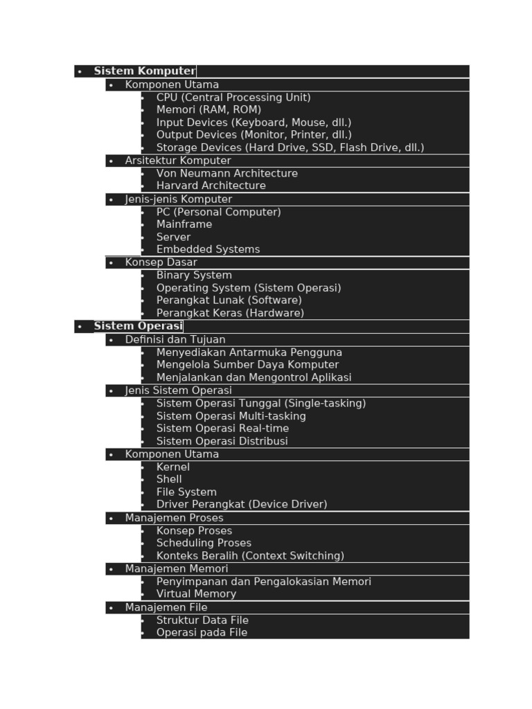 Bahan Mapping Tugas Sistem Operasi | PDF