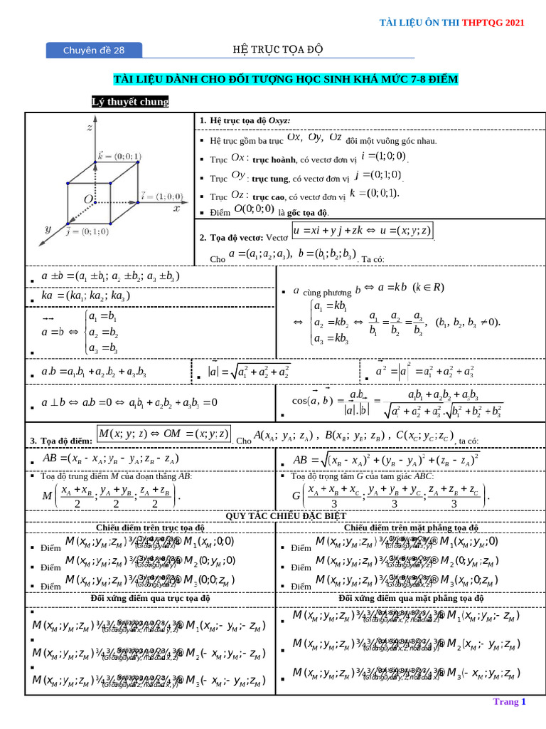 HỆ TỌA ĐỘ TỰ LUẬN TLNGAN | PDF