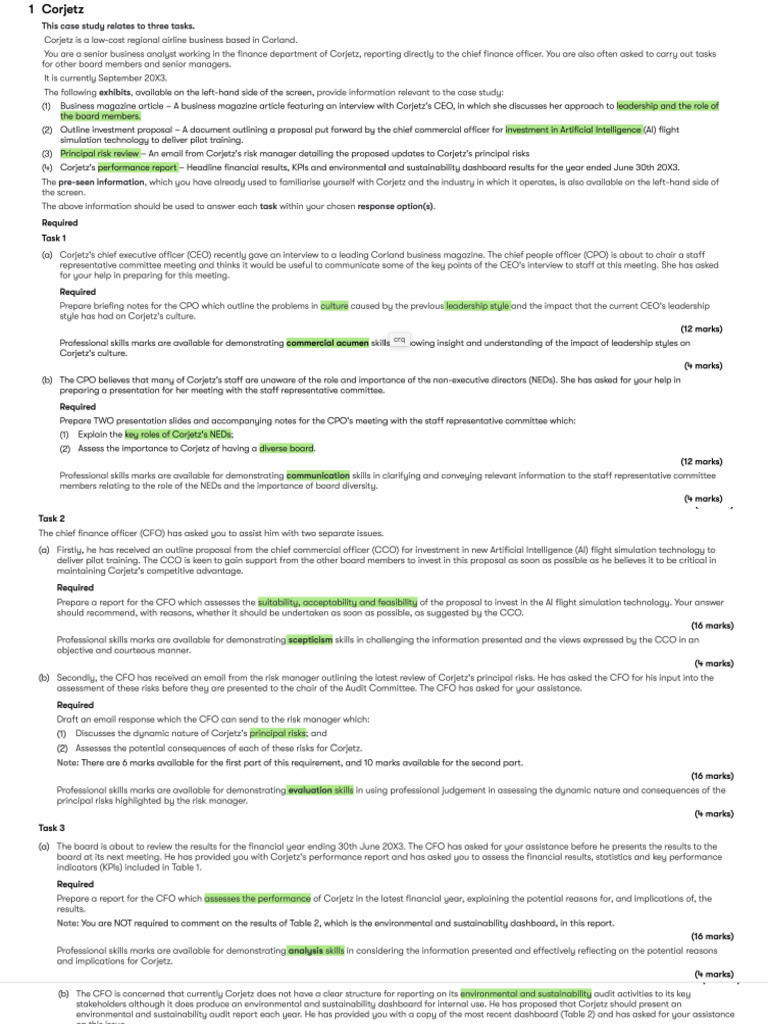 SBL ACCA Corjetz Questions | PDF