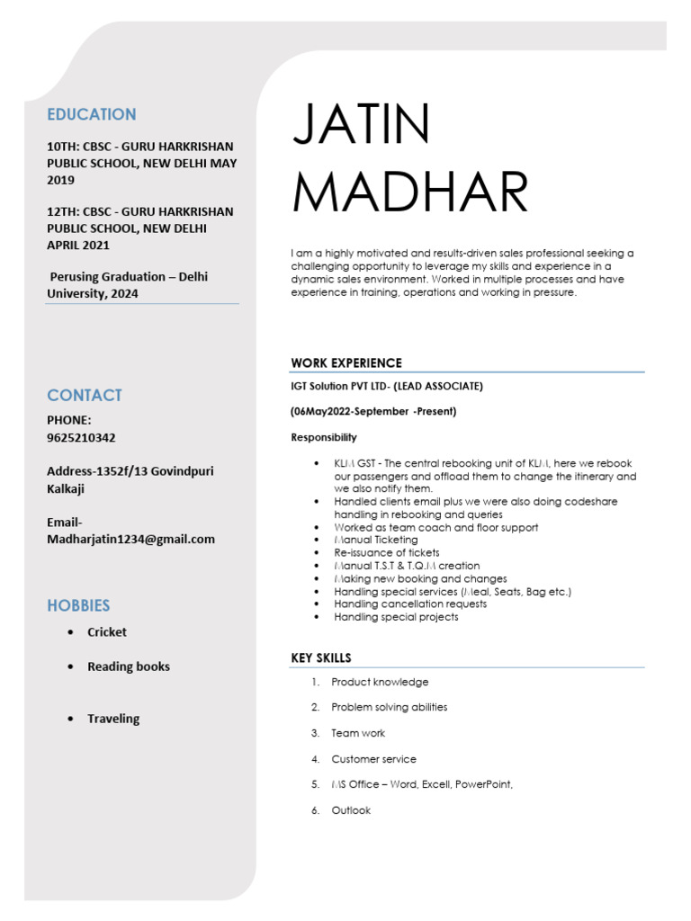Jatin CV 2 - Edited | PDF