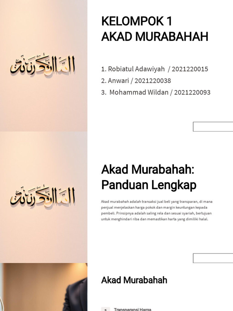 Panduan Akad Murabahah Syariah | PDF