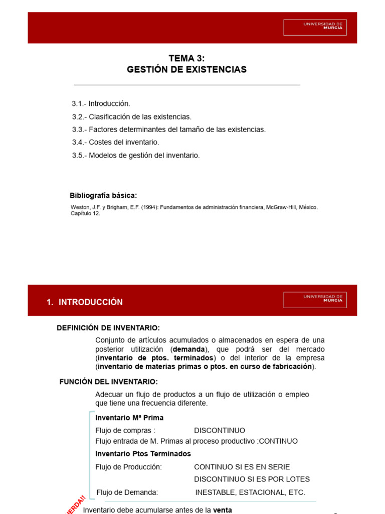 TEMA 3 FO Gestion Existencias | PDF | Economía Financiera | Economias