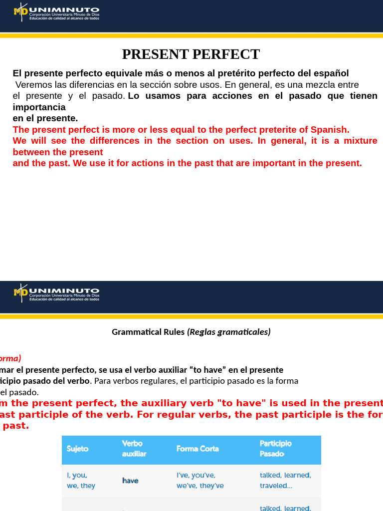 PRESENT PERFECT 3 | PDF | Morfología Lingüística | Sintaxis