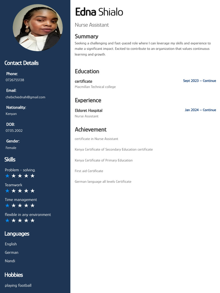 Edna Resume 865 | PDF