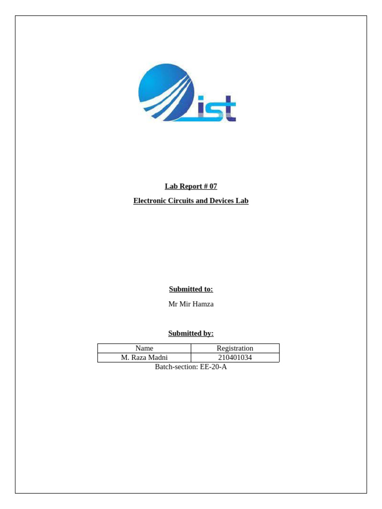 ECD Lab Report 07 | PDF | Operational Amplifier | Rectifier