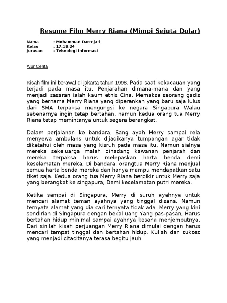 Resume Film Merry Riana | PDF