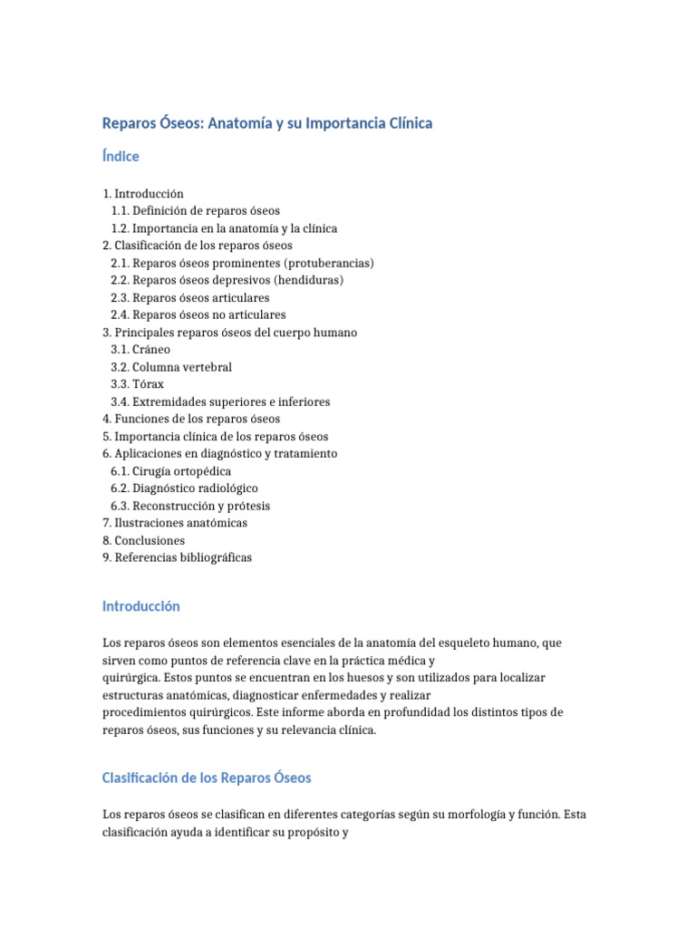 Reparos Oseos Informe Extendido | PDF | Hueso | Esqueleto