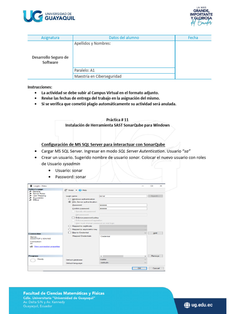 Guía de Instalación de SonarQube en Windows | PDF | Servidor SQL de Microsoft | Usuario ...