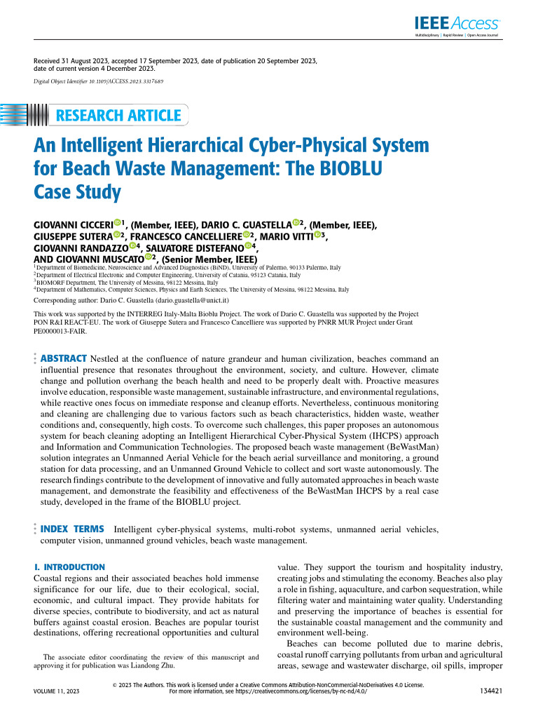 An Intelligent Hierarchical Cyber-Physical System For Beach Waste ...