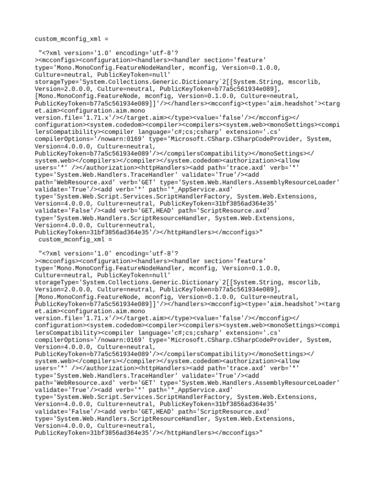 XML Configuration for Mono Settings | PDF | Computers