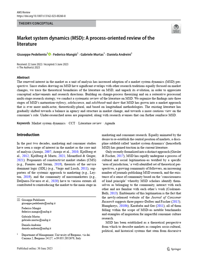 Market System Dynamics MSD A Process-Oriented Revi | PDF | Methodology ...