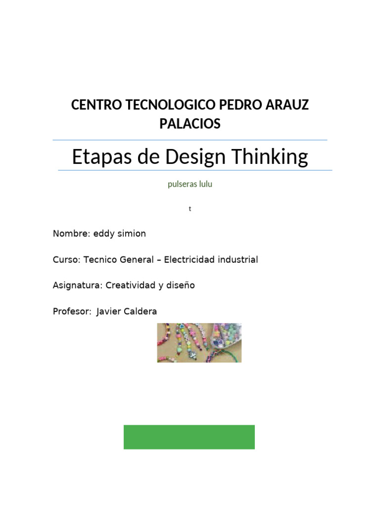 Etapas de Designthinking - Eddysimion | PDF | Marketing | Business