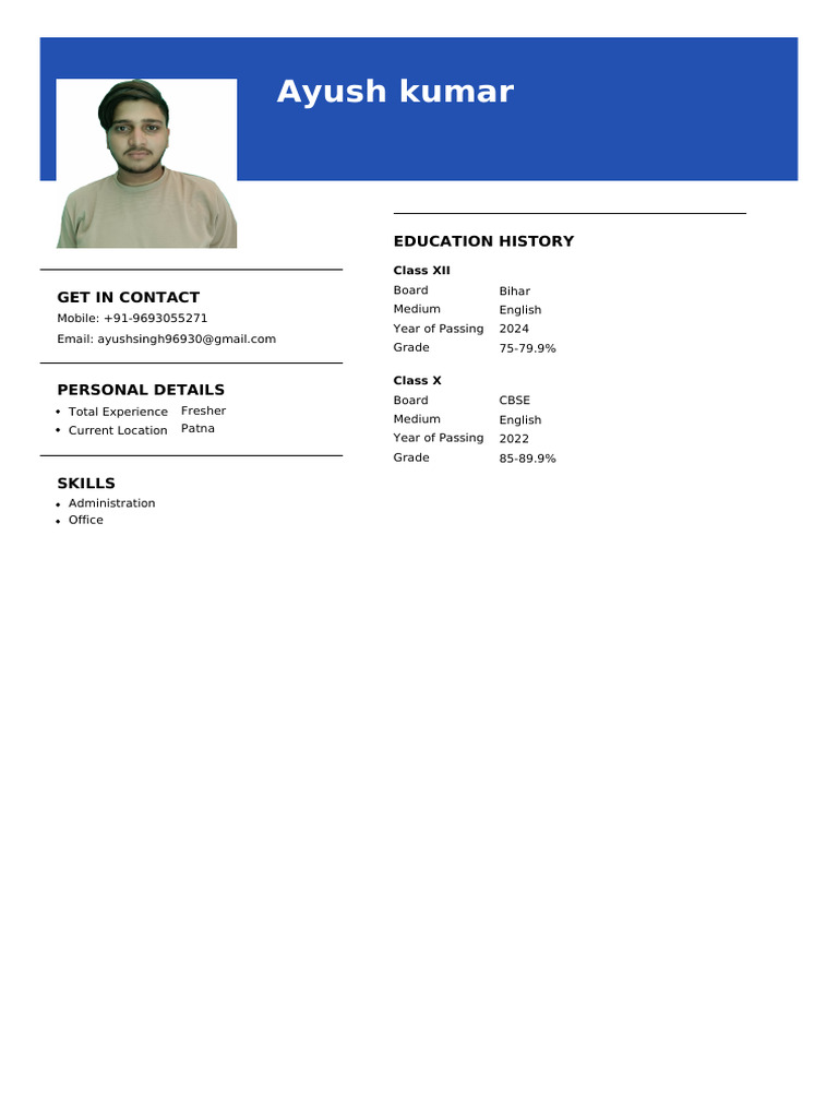 Ayushkumar Resume | PDF