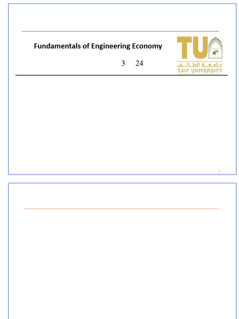 Fundamentals of Engineering Economy: Course # 8012101-2 Academic Year ...