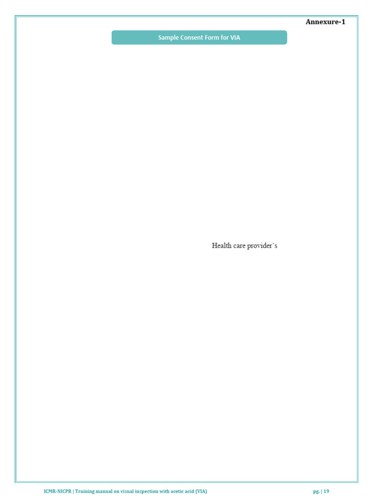 VIA Test Consent and Procedure Guide | PDF | Clinical Medicine ...