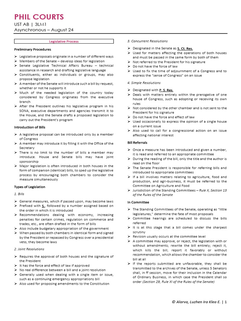 How A Bill Becomes A Law | PDF | Bill (Law) | United States Senate