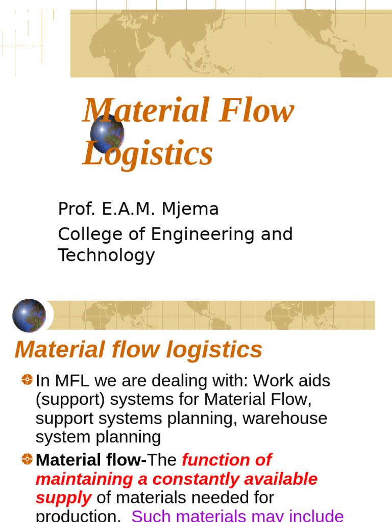 Topic 4 Material Flow Logistics | PDF | Logistics | Warehouse