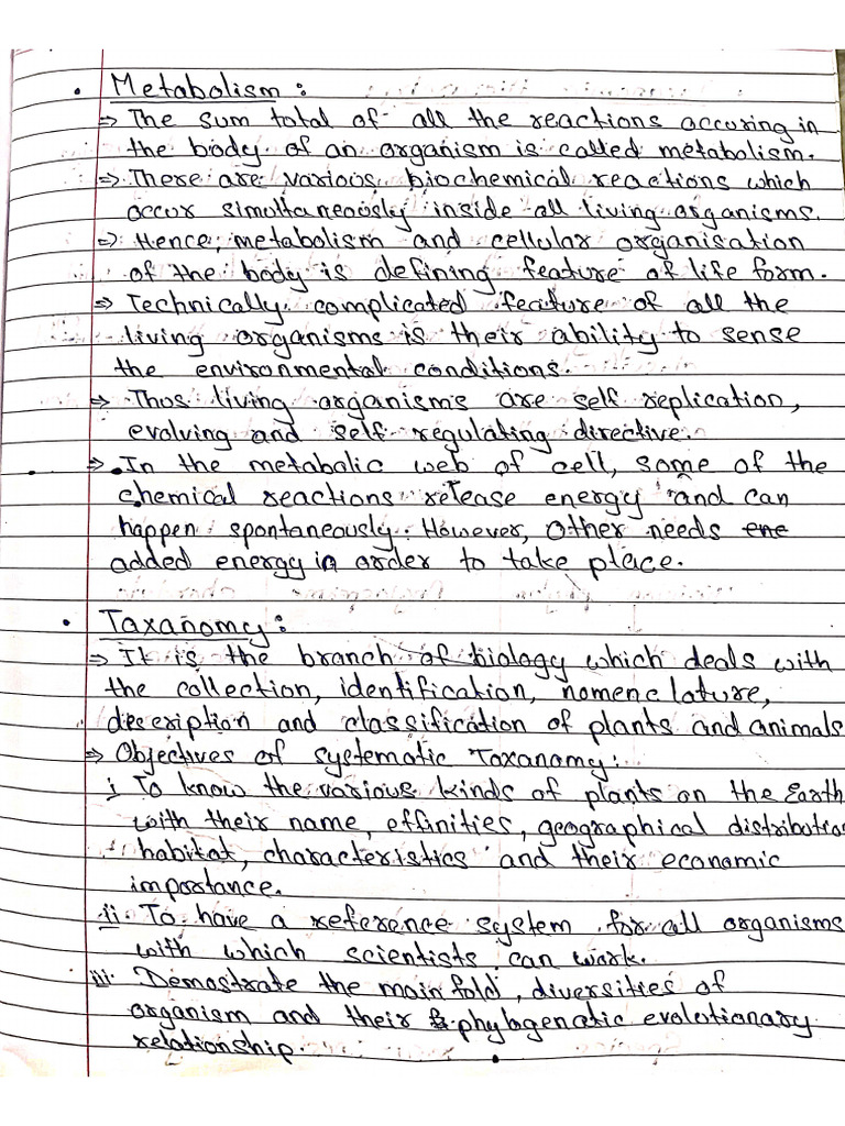 Biology Notes Unit 1,2,3 | PDF