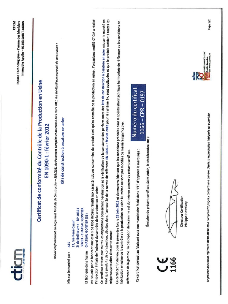 Certificat Marquage CE 2019 | PDF