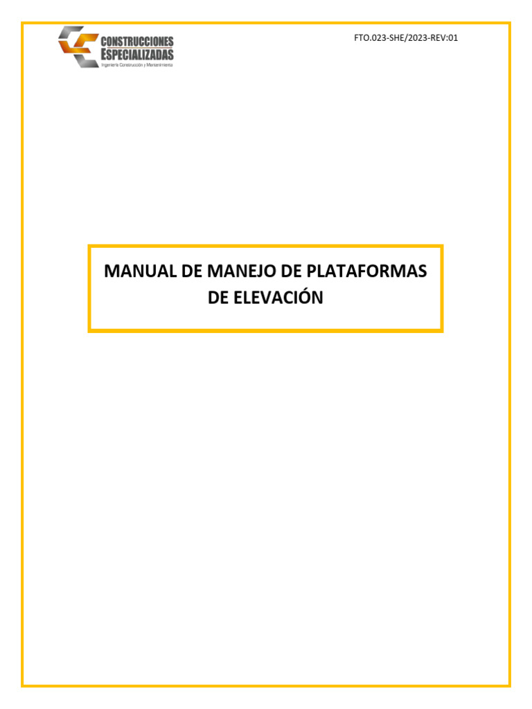 Manual de Uso de Plataforma de Elevacion | PDF | Informática | Tecnología