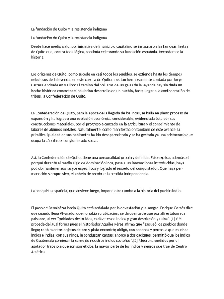 La Fundación de Quito y La Resistencia Indígena6 | PDF | Imperio Inca ...