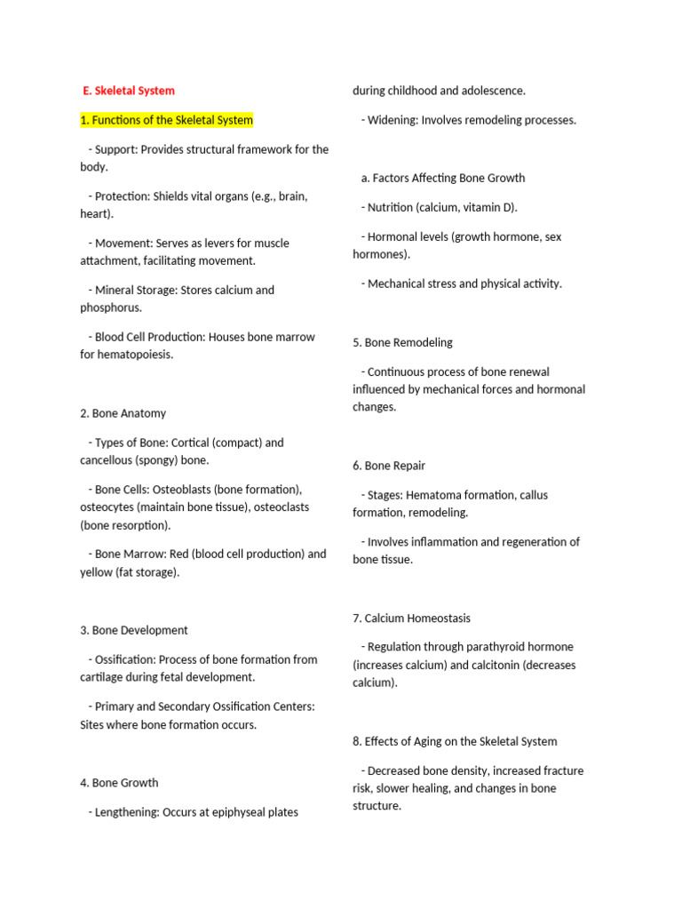 Anaphy 2nd Term Reviewer | PDF | Bone | Central Nervous System