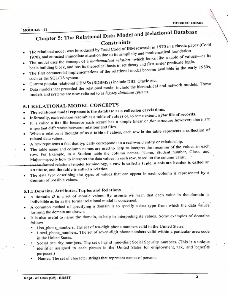 Dbms Module 2 RNSIT | PDF
