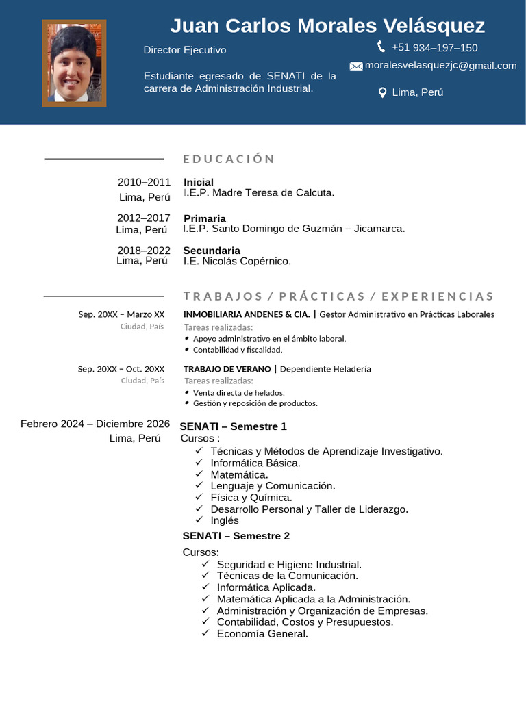 Modelo de CV 1 | PDF | Perú | Business
