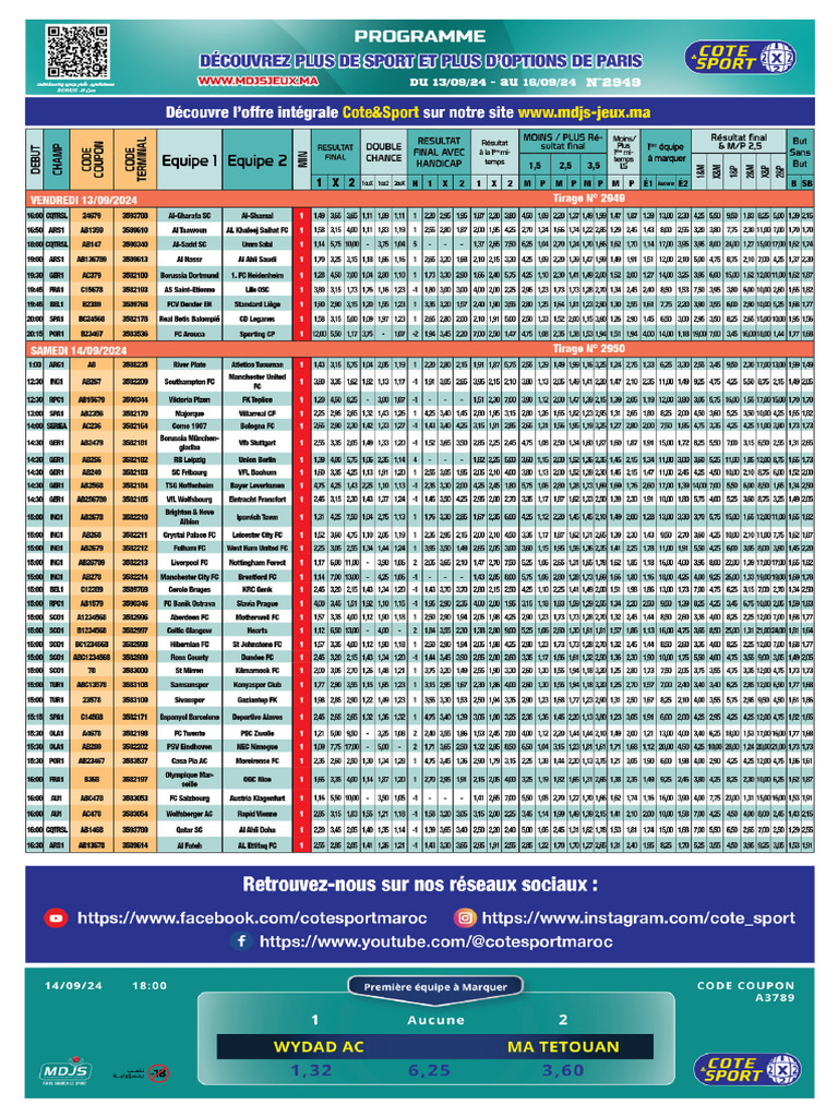 Programe Cote Sport70 | PDF