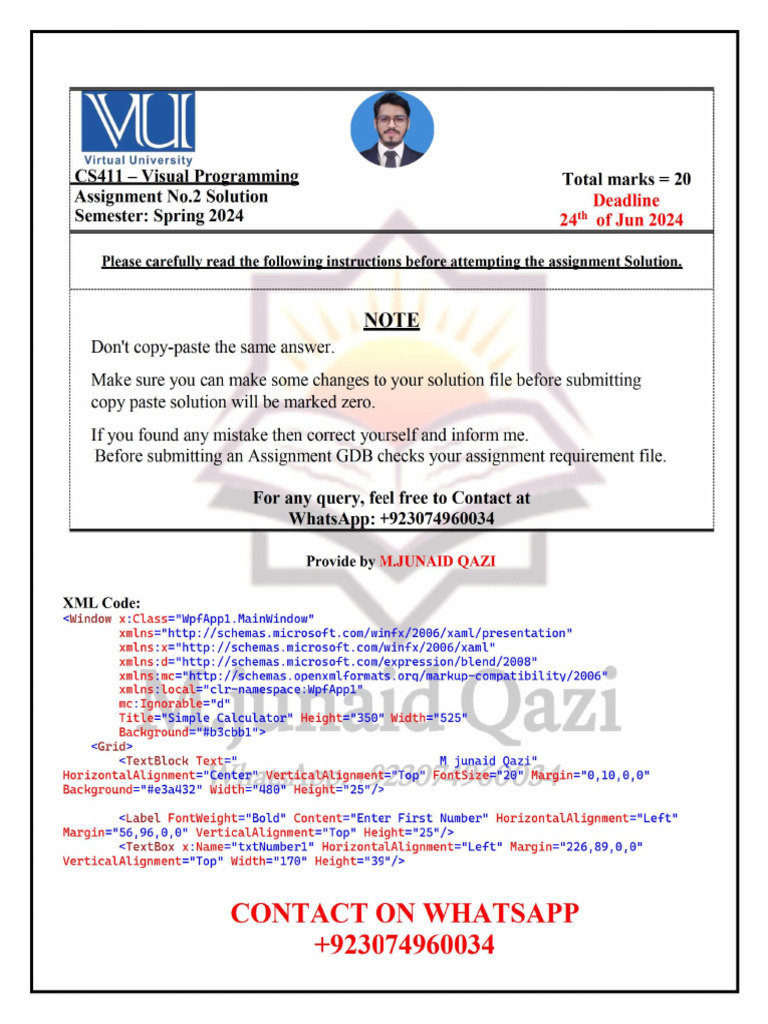 CS411-Assignment 2 Solution Spring 2024 by M.junaid Qazi | PDF