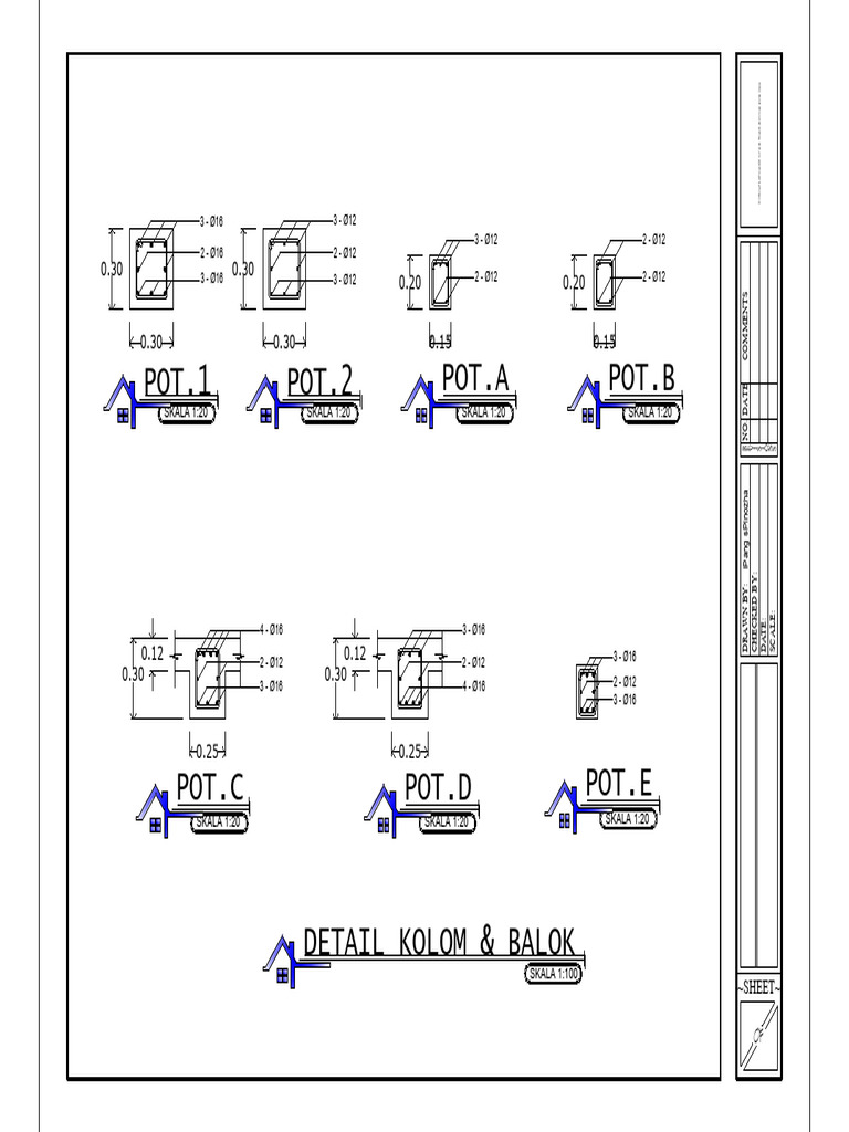 Detail Kolom &balok | PDF
