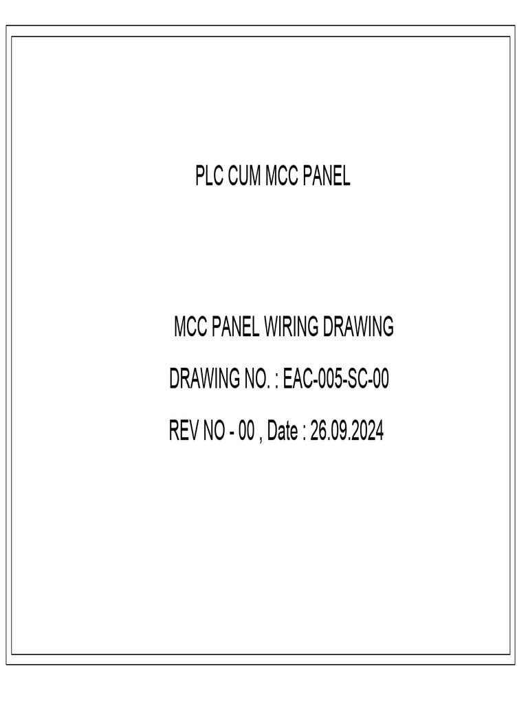 PLC Cum MCC Panel | PDF