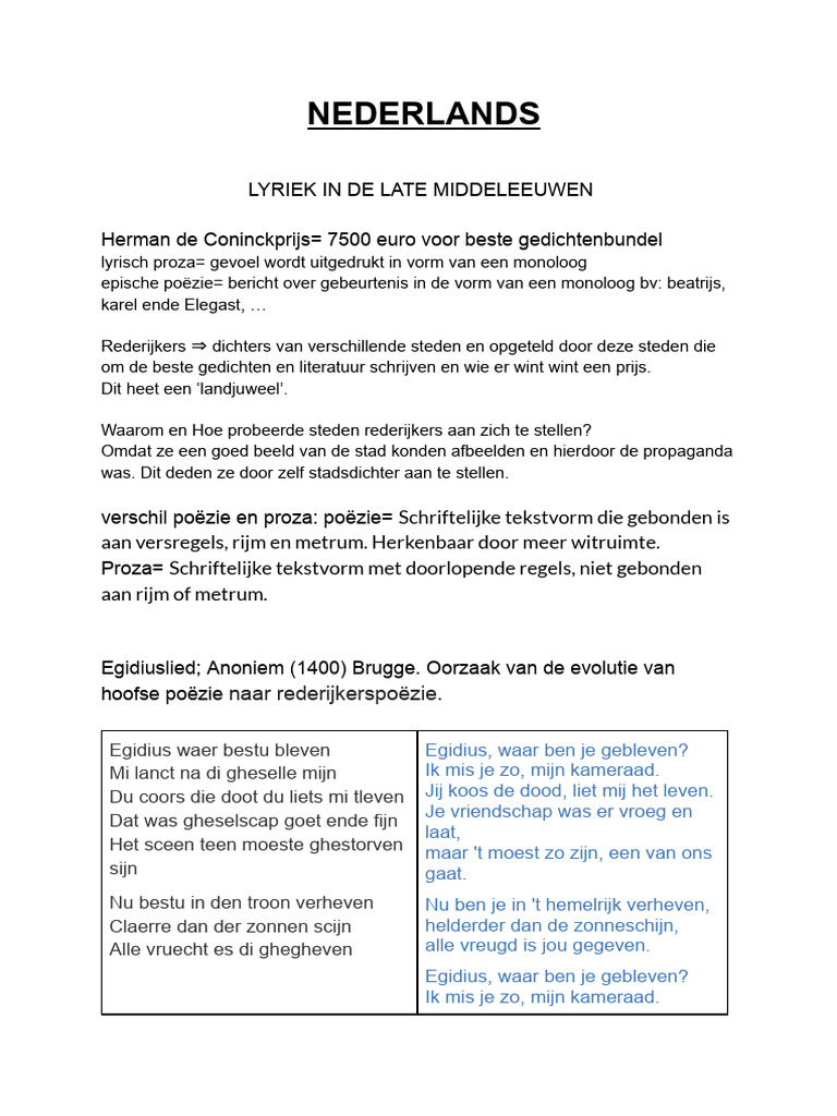 Lyriek in de Late Middeleeuwen | PDF