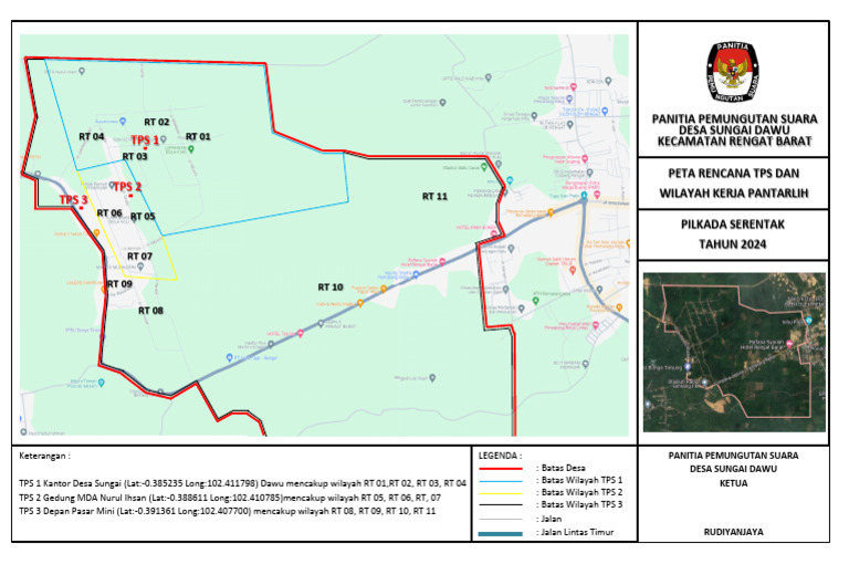 Peta TPS Desa Sungai Dawu 2024 | PDF